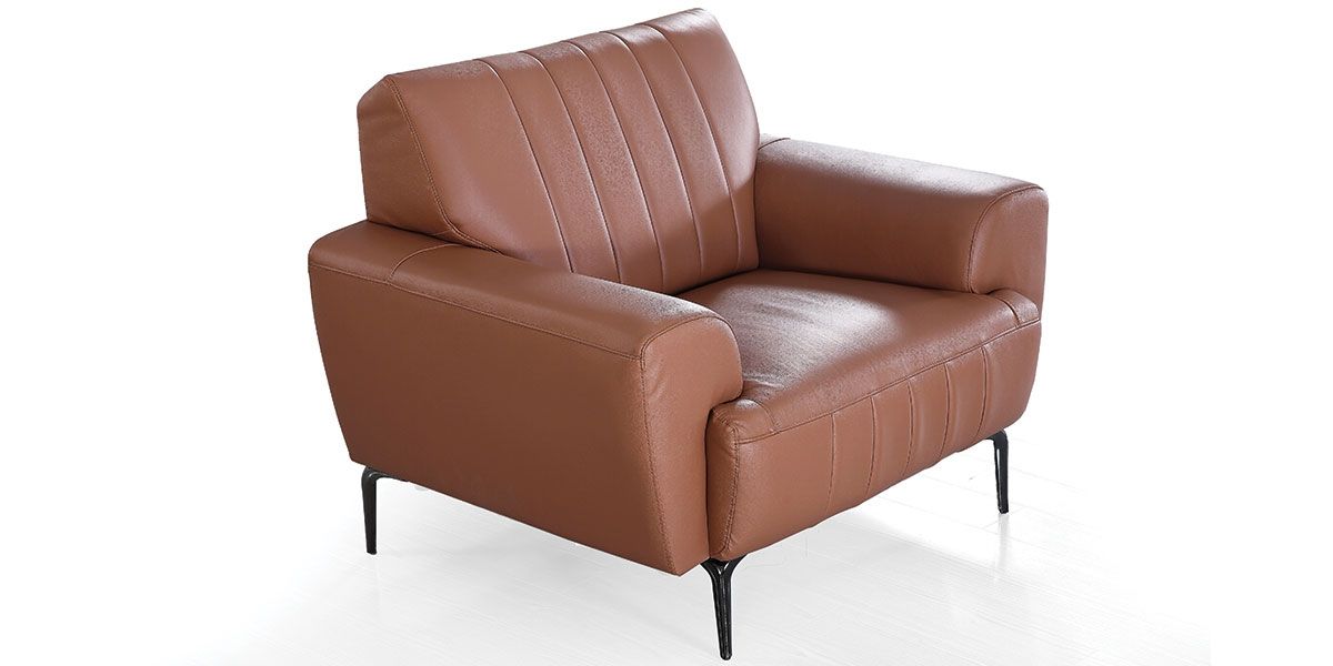 Fauteuil cuir Design ROMY - Cognac