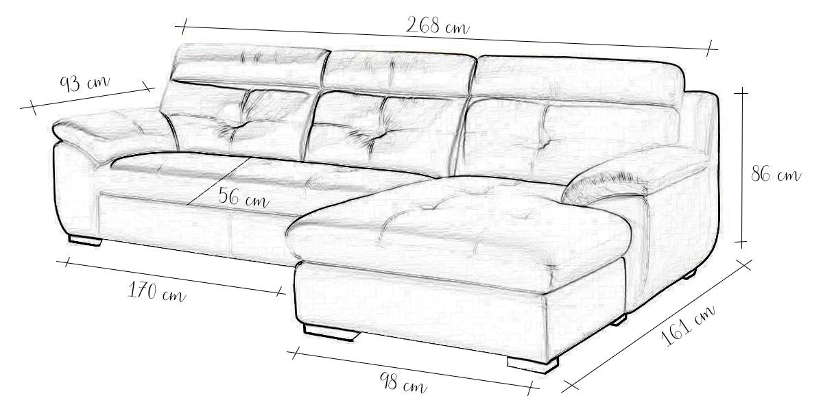 Canapé d'angle en cuir DANA